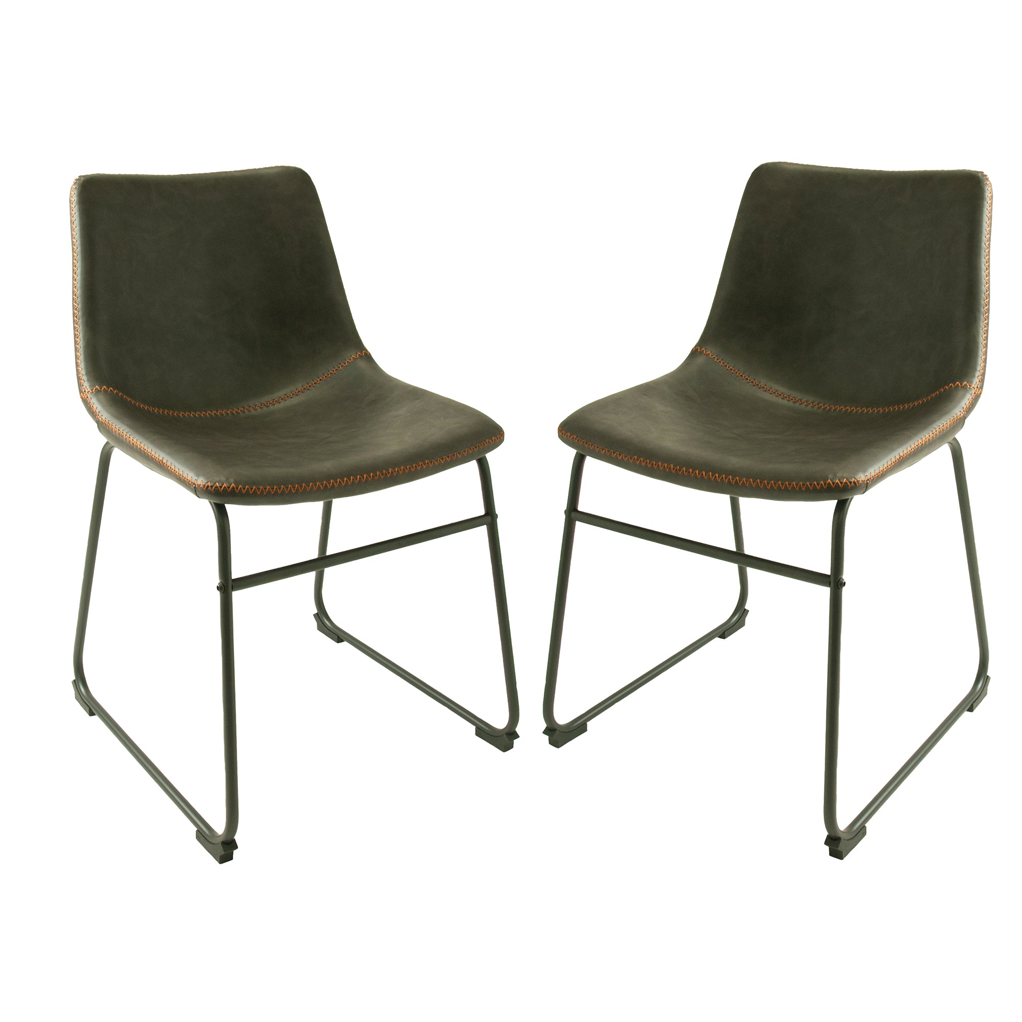 Pair of Grey Cooper Vegan Leather Dining Chairs – Browsers Emporium